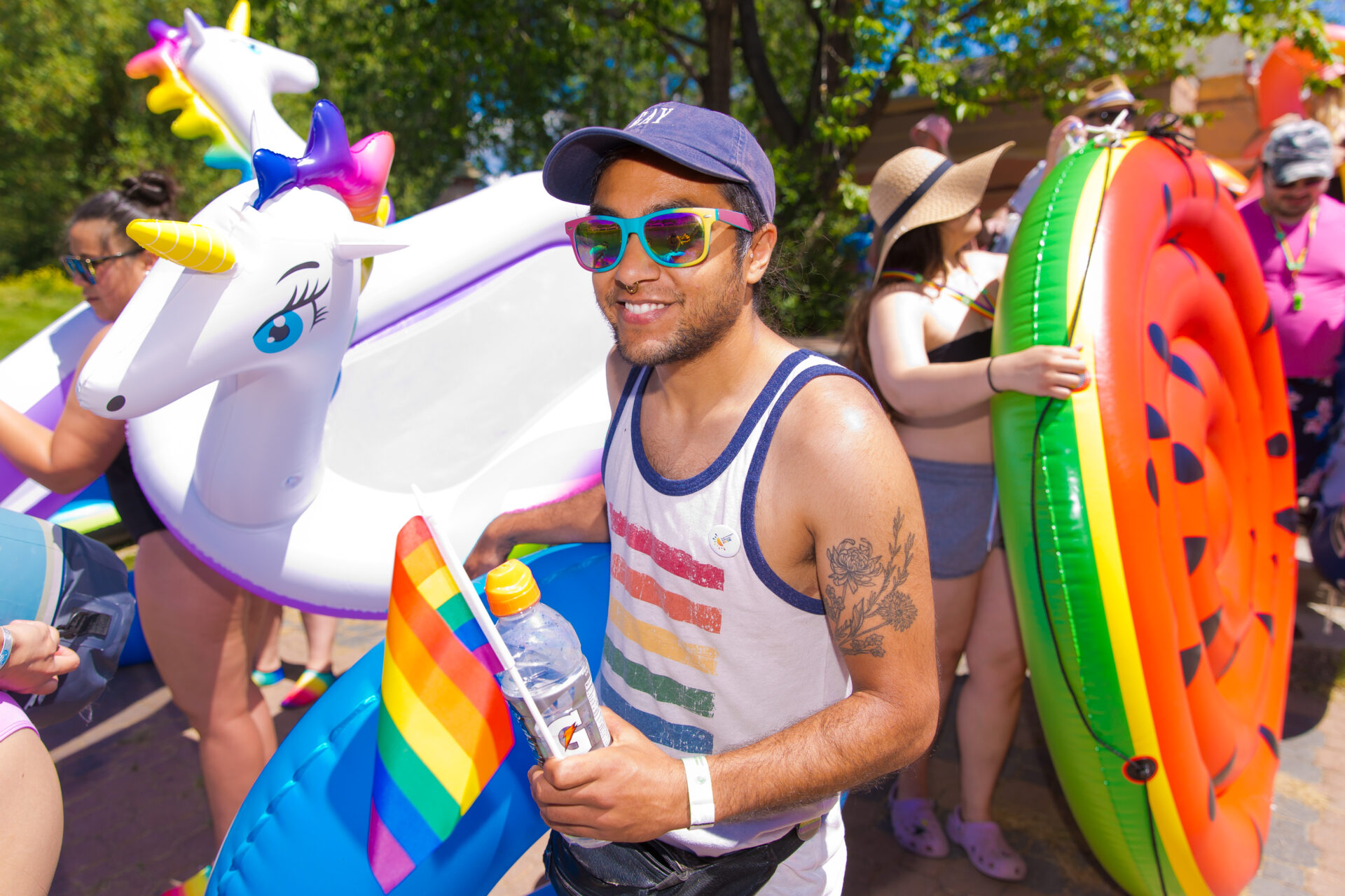 SOS Pride Fruit Float on the Penticton Channel - Visit Penticton