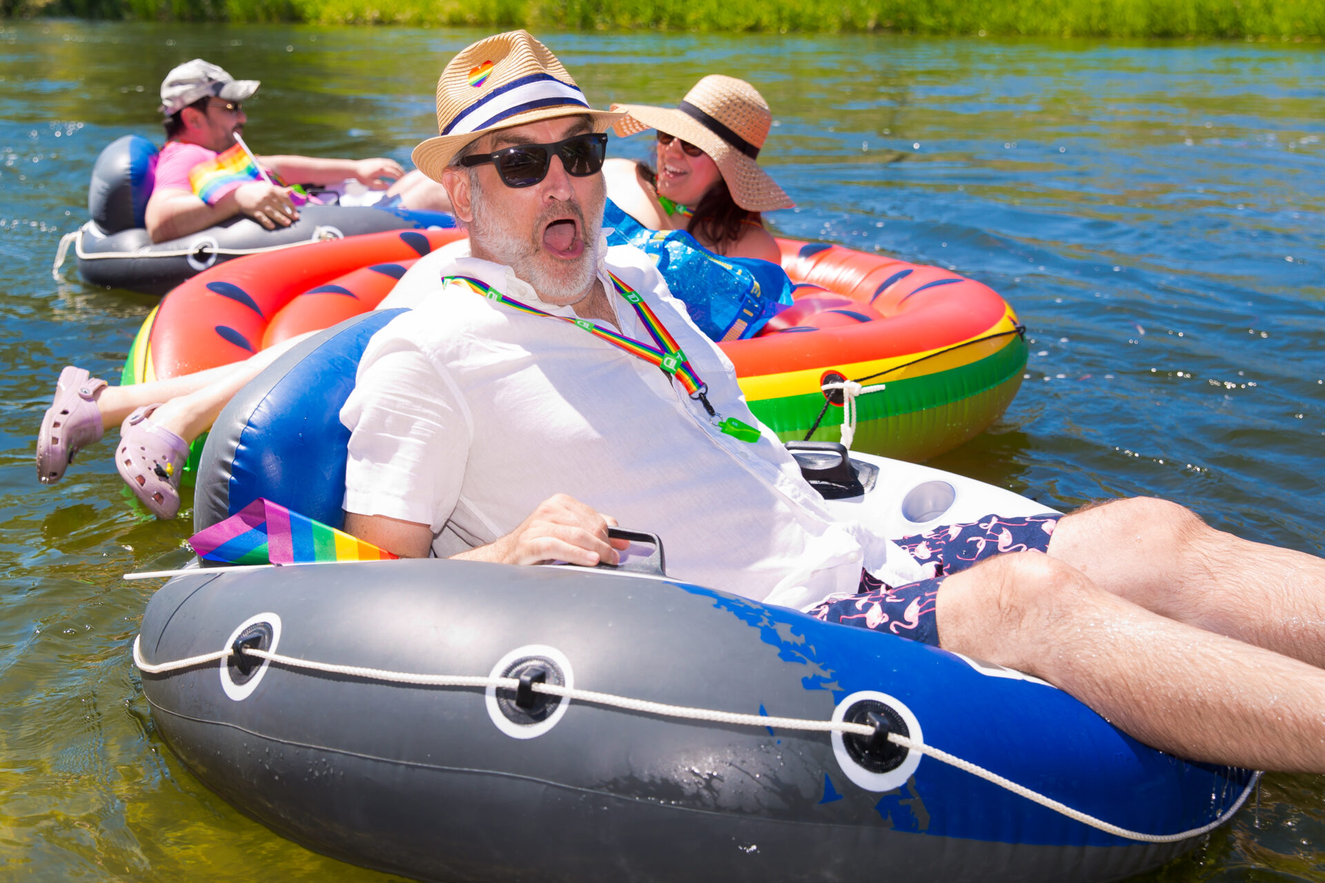 SOS Pride Fruit Float on the Penticton Channel - Visit Penticton